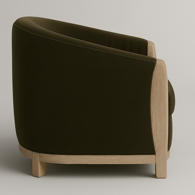 Accent Chair Ashby - Contemporary Barrel Armchair, Cushioned