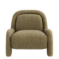Ellis Lounge Chair - Curved Green Fabric Accent Chair