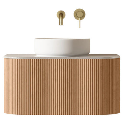 Floating Fluted Bathroom Vanity - Sleek Modern Profile